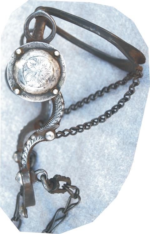 GS Garcia silver inlaid ring bit, excellent condition