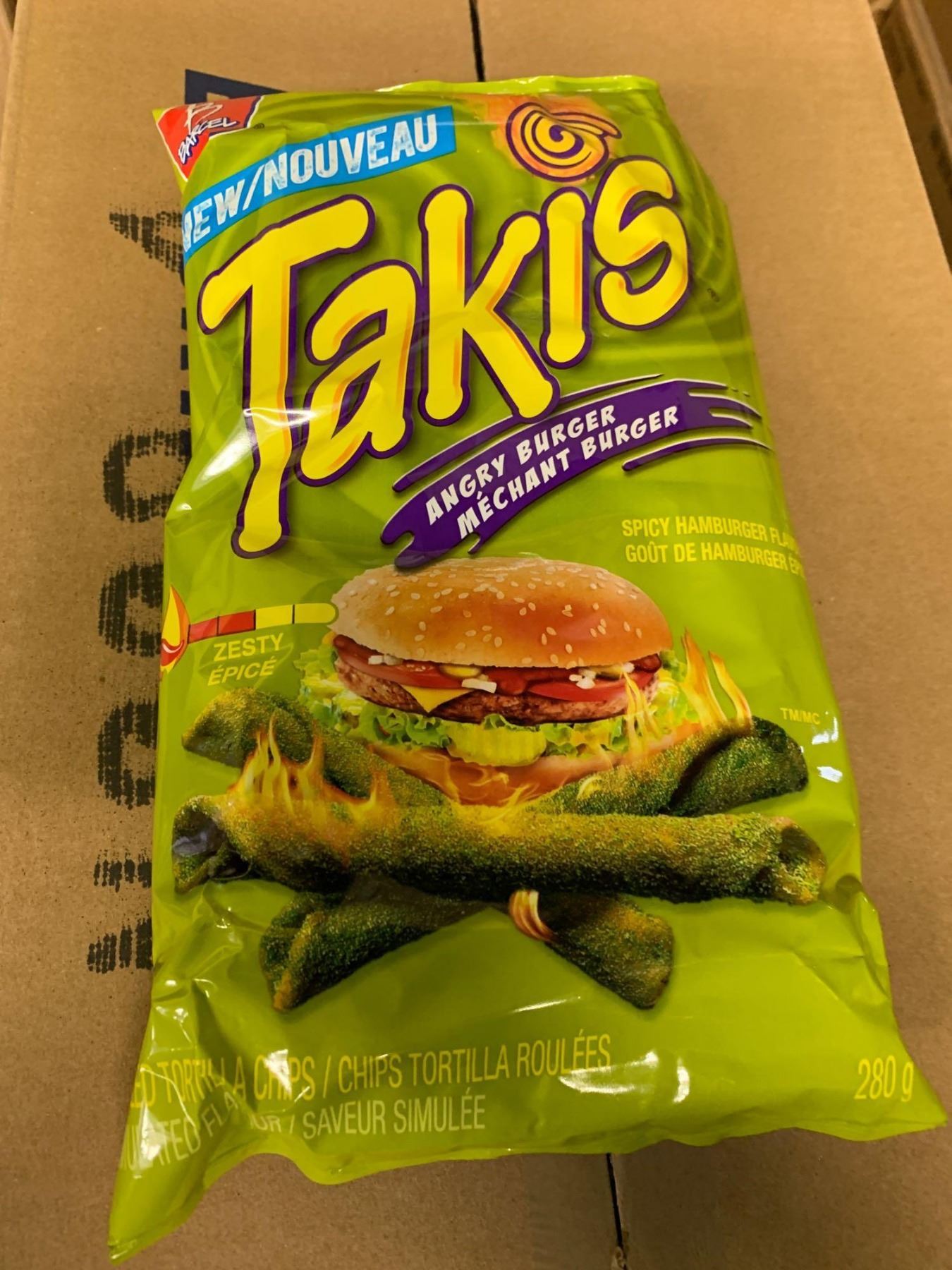 Case of Takis Angry Burger 12 x 280g