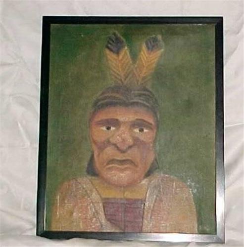 Oil on Canvas of Indian Brave