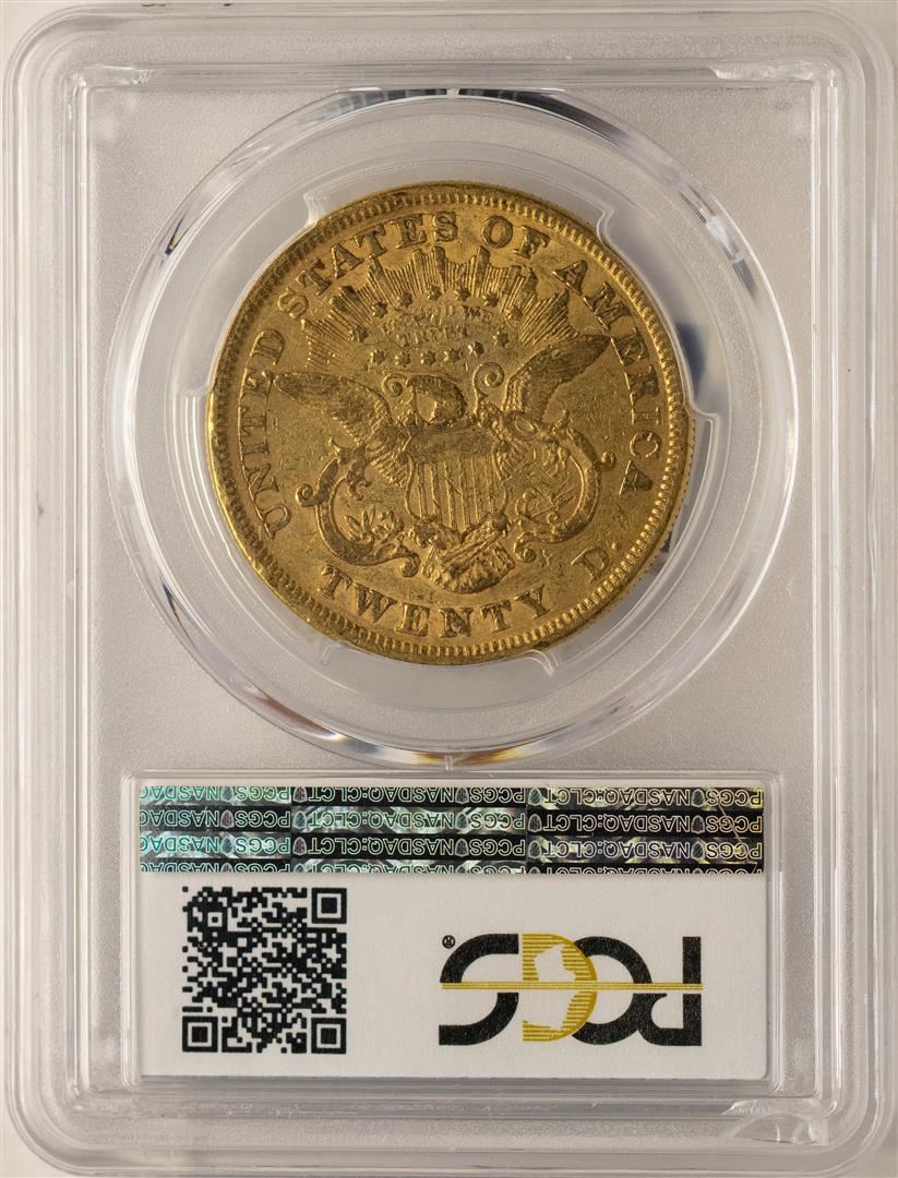1873 Open 3 $20 Liberty Head Double Eagle Gold Coin PCGS VF35
