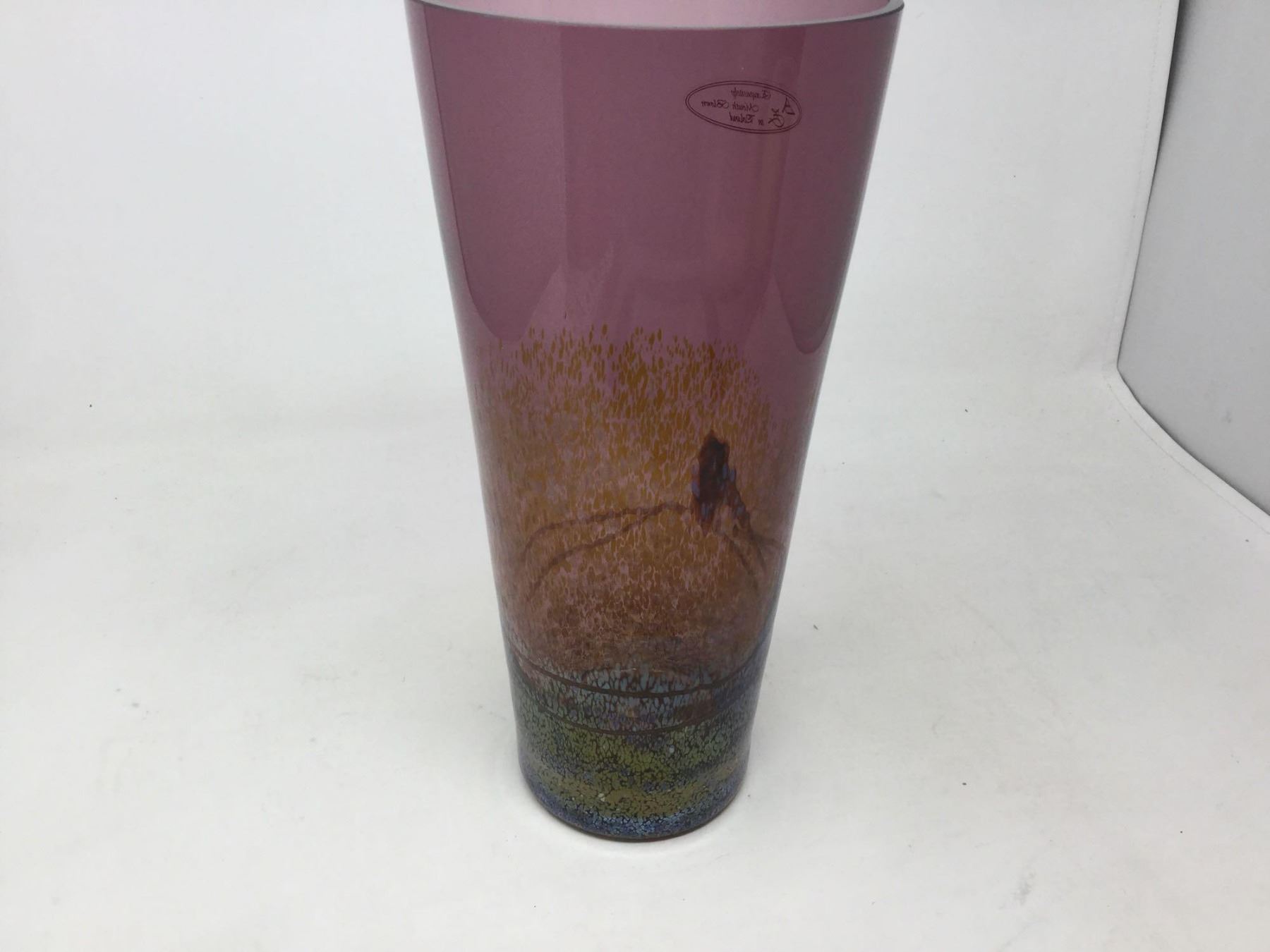 Large Multi-Colored Glass Vase