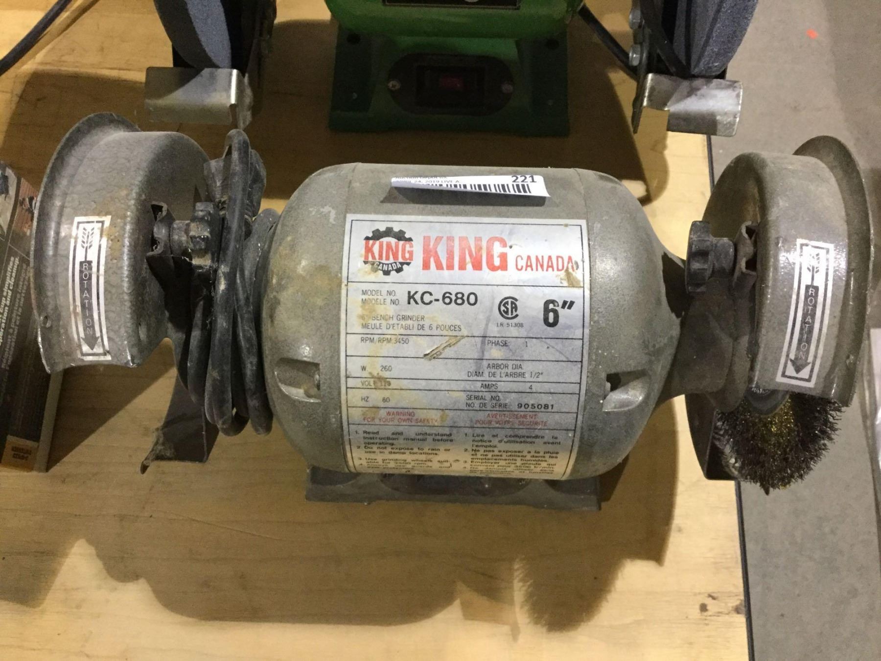 King Canada 6" Bench Grinder Model: KC-680