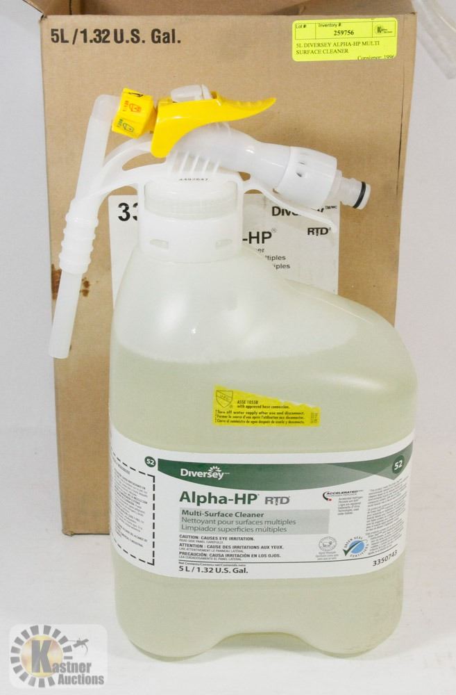 5L DIVERSEY ALPHA-HP MULTI SURFACE CLEANER - Kastner Auctions