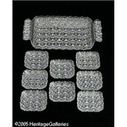 EIGHT RUSSIAN PATTERN CUT GLASS DISHES AND TRAY R