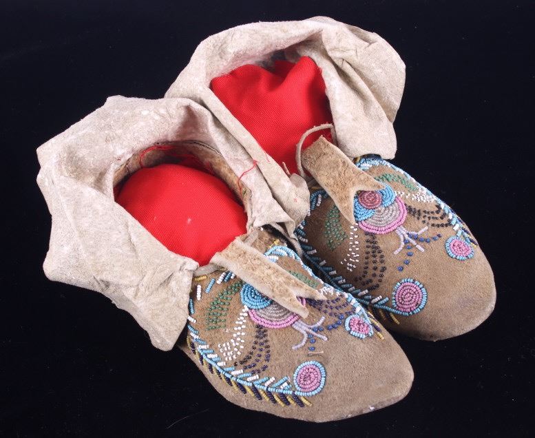 Santee Sioux Beaded Moccasins c. 1880-1890