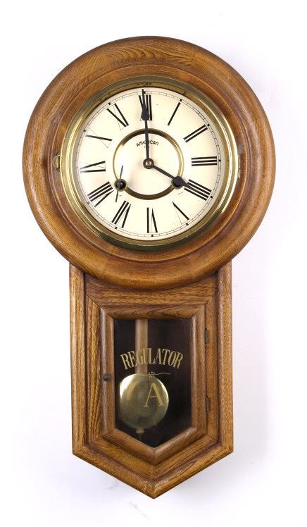 Antique Oak Regulator Wall Clock