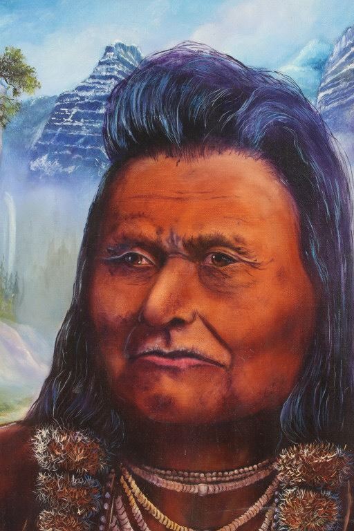 Chief Joseph Oil On Canvas Painting