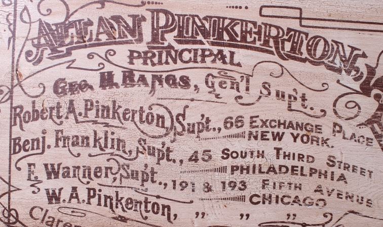 Allan Pinkerton National Detective Agency Sign