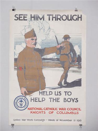 American WWI Poster, "See Him Through - Help Us t