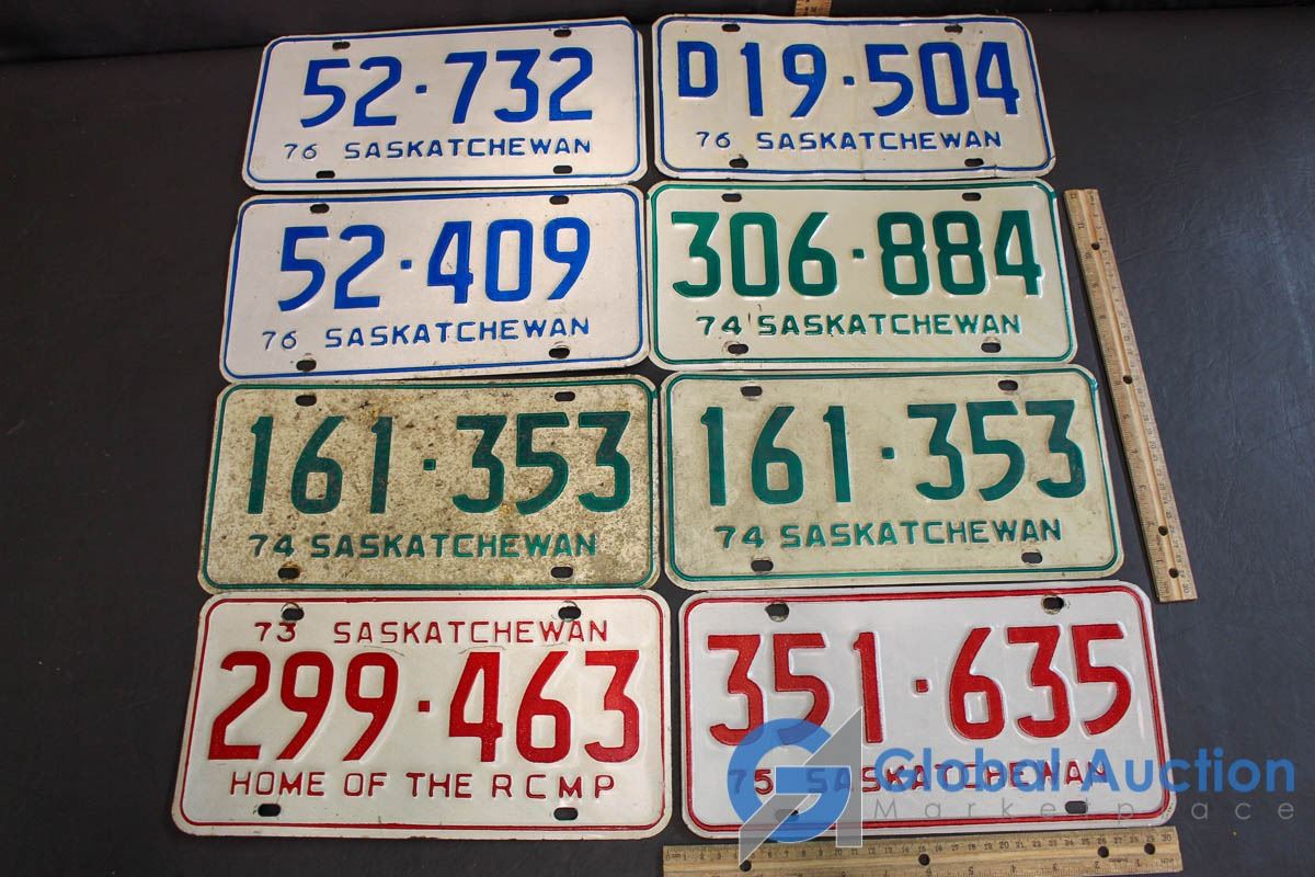 (8) 1973-1976 SK License Plates