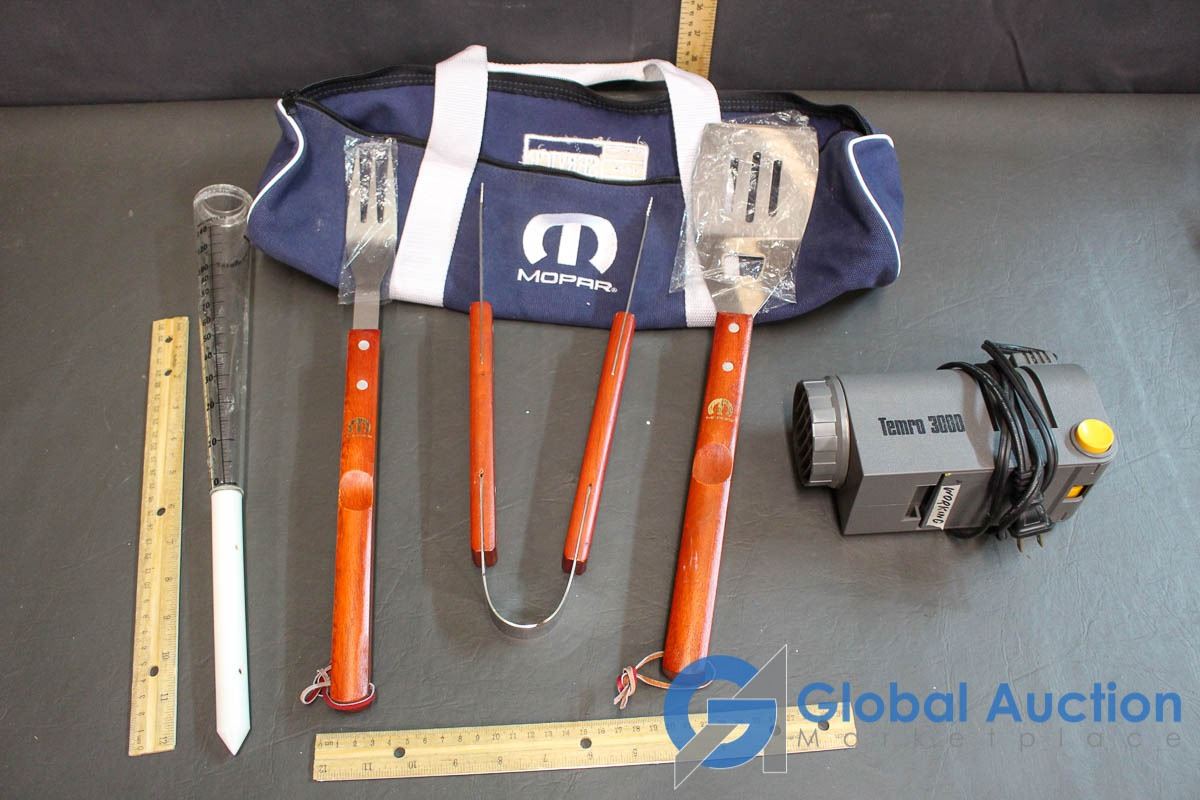 Tempro 3000 Interior Car Warmer, Rain Guage, & (New) Mopar BBQ Set & Bag