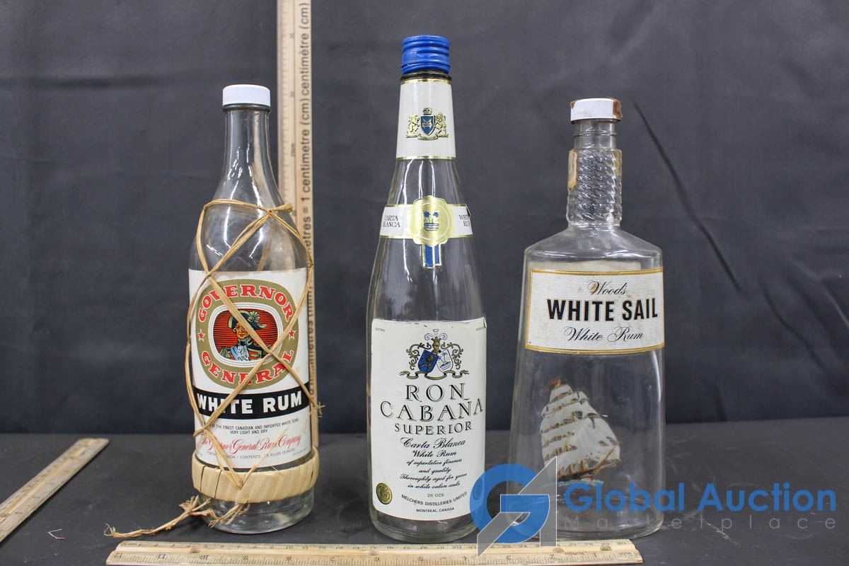 White Sail White Rum, Govenor General Whit Rum, Ron Cabana White Rum