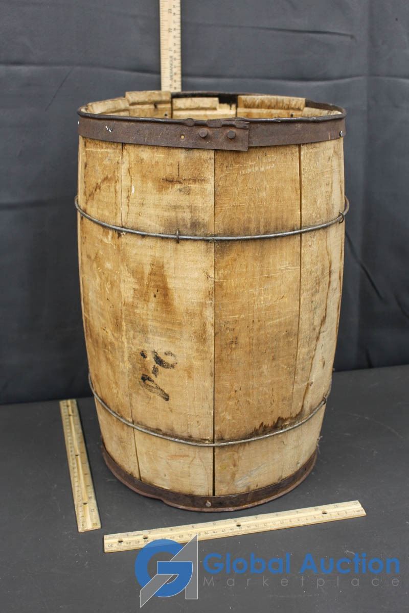 Vintage Wooden Nail Barrel
