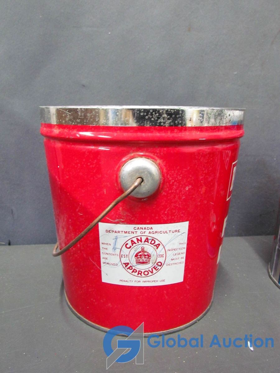 (3) Tins: (Blue Ribbon Coffee, Burns Pure Lard, Edwards Gourmet Coffee ...