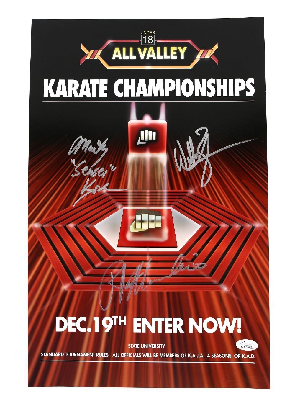 Karate Kid - All Valley poster signed by Ralph Macchio, William Zabka ...