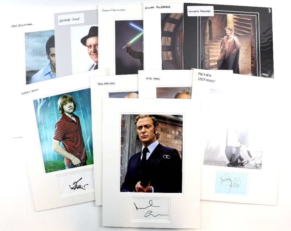 Autographs - 10 mounted autographs of Nick Park, Tom Felton, Rupert ...