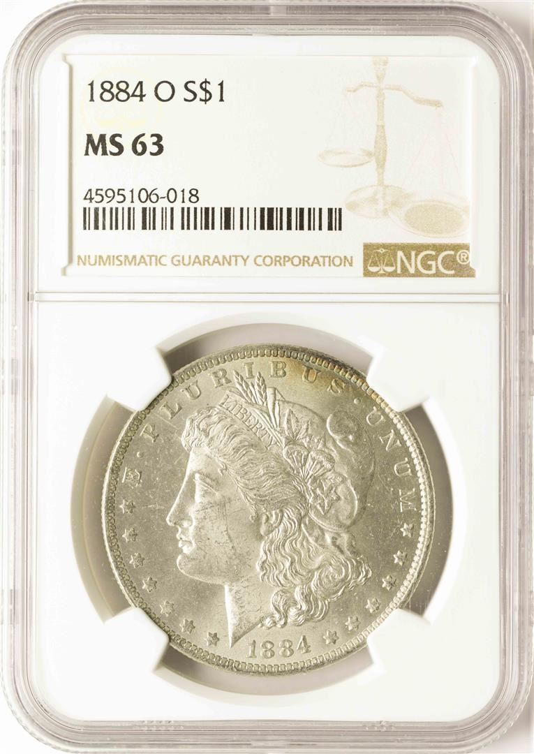 1884-O $1 Morgan Silver Dollar Coin NGC MS63