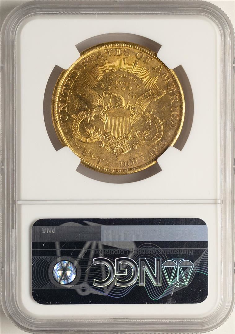 1896-S $20 Liberty Head Double Eagle Gold Coin NGC MS61