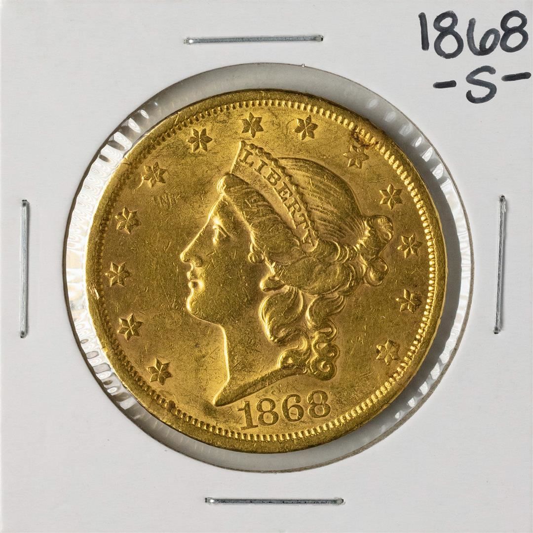 1868-S $20 Liberty Head Double Eagle Gold Coin