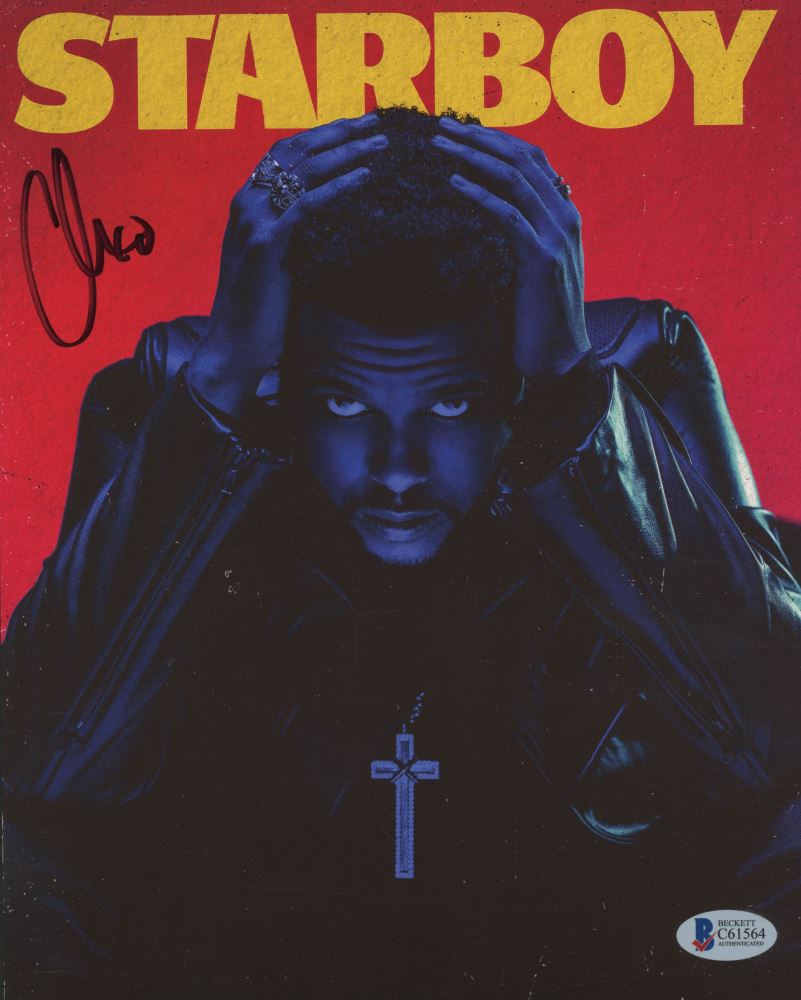 The Weeknd Signed "Starboy" 8x10 Cut (Beckett COA)