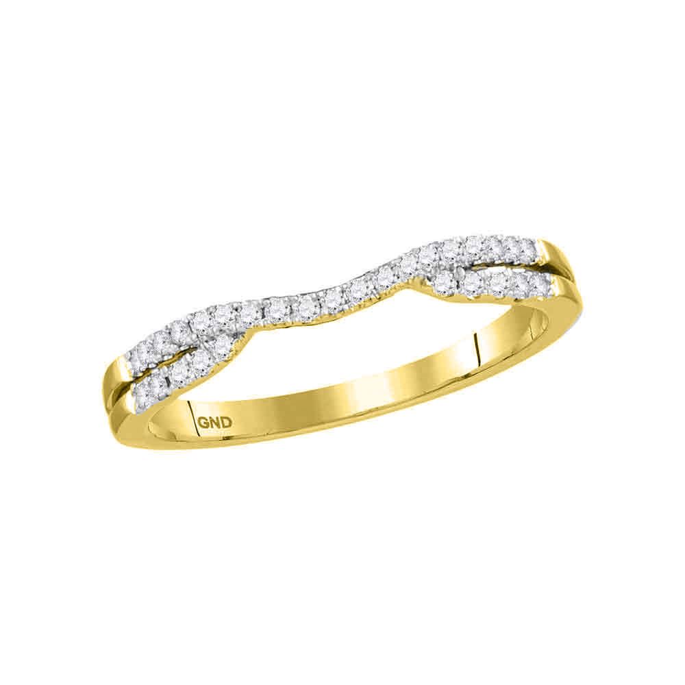 0.17 CTW Diamond Contour Enhancer Wedding Ring 14KT Yellow Gold - REF-26M9H
