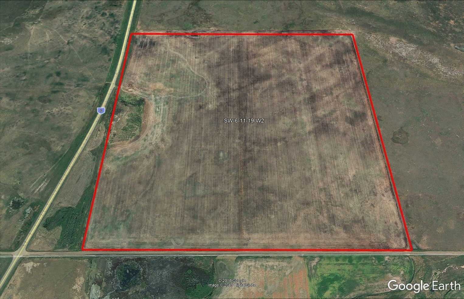 Surface Parcel #107459253 SW Sec 06 Twp 11 Rge 19 W 2 - 159 Acres