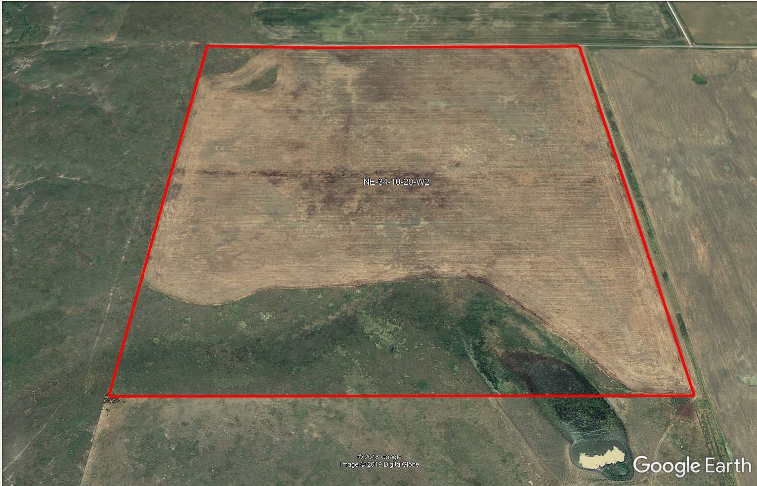 Surface Parcel #109101888 NE Sec 34 Twp 10 Rge 20 W 2 - 162 Acres