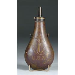 AMES “USN” POWDER FLASK