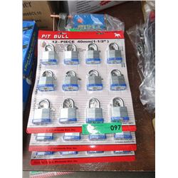 3 Packs of 12 New Pit Bull Locks