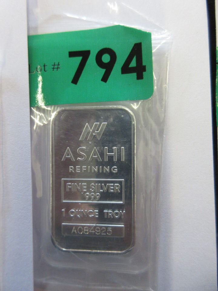 1 Ounce .999 Fine Silver Asahi Bar
