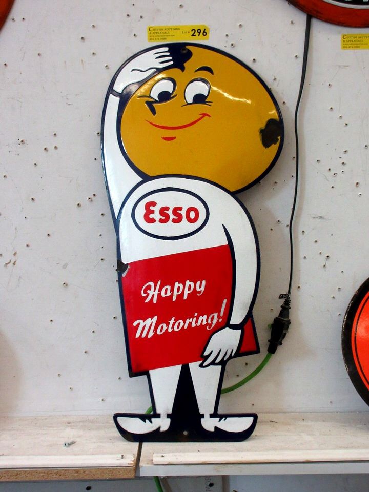Vintage Esso Porcelain Sign - 12" x 25"