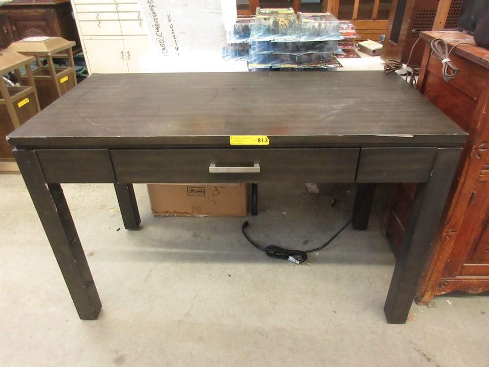 Desk with Drawer & Built In Electric Plugs