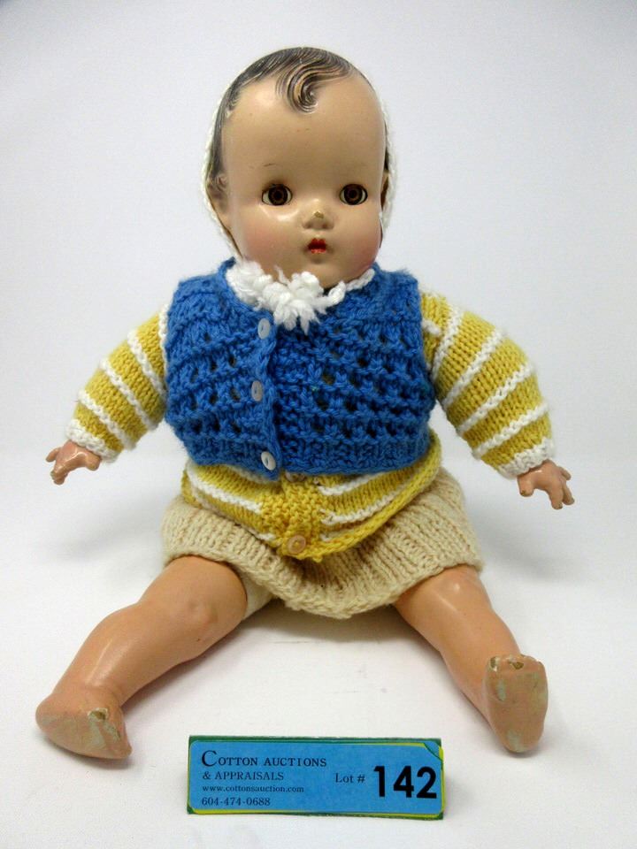 19" Tall Dee & Cee 1930s Composition Baby Doll