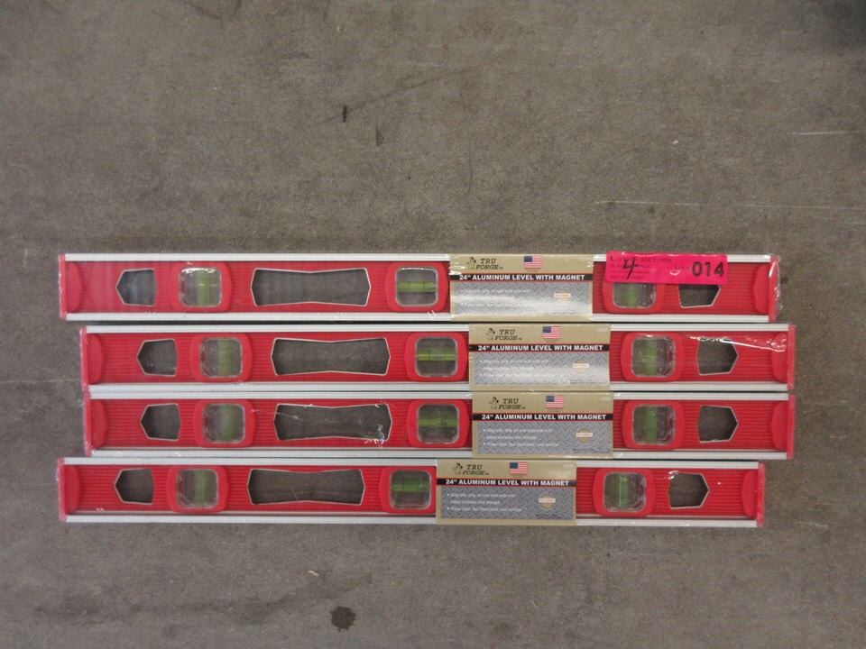 4 New 2 Foot Magnetic Aluminum Levels