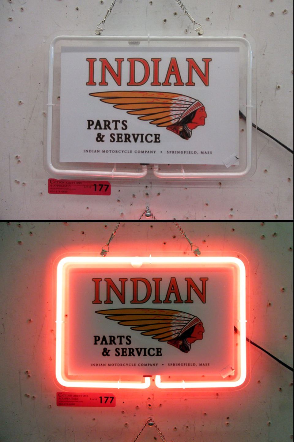 New Electric Neon Indian Motorcycle Sign - 9 x 13"