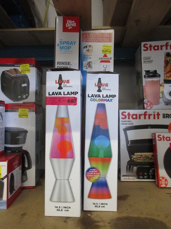 2 Lava Lamps, Spray Mop & Stick Vacuum