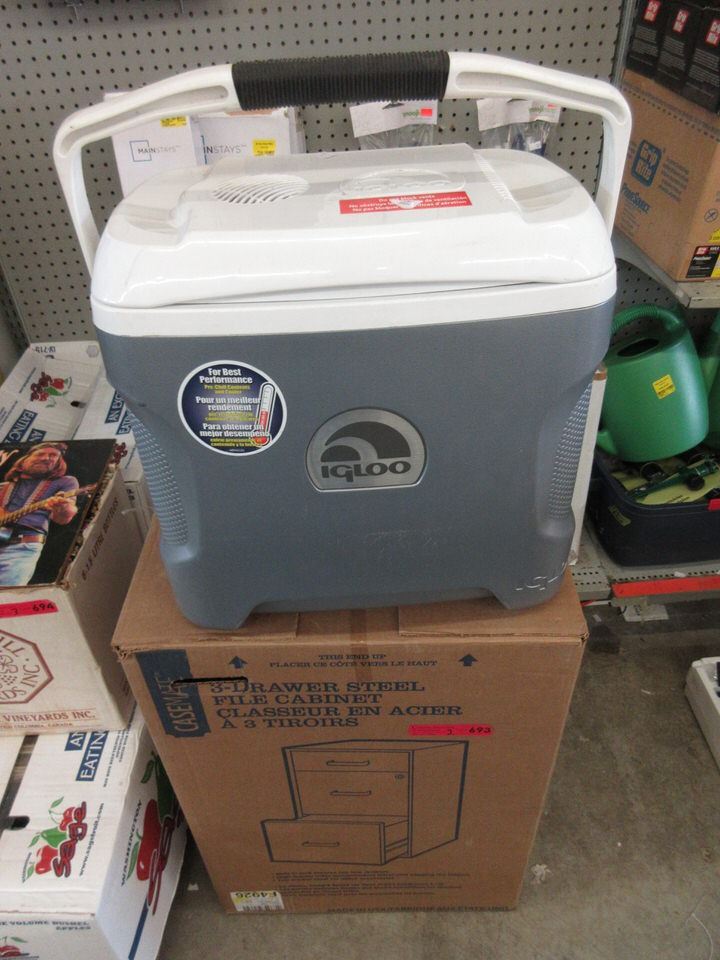 3 Drawer Filing Cabinet & Igloo Cooler