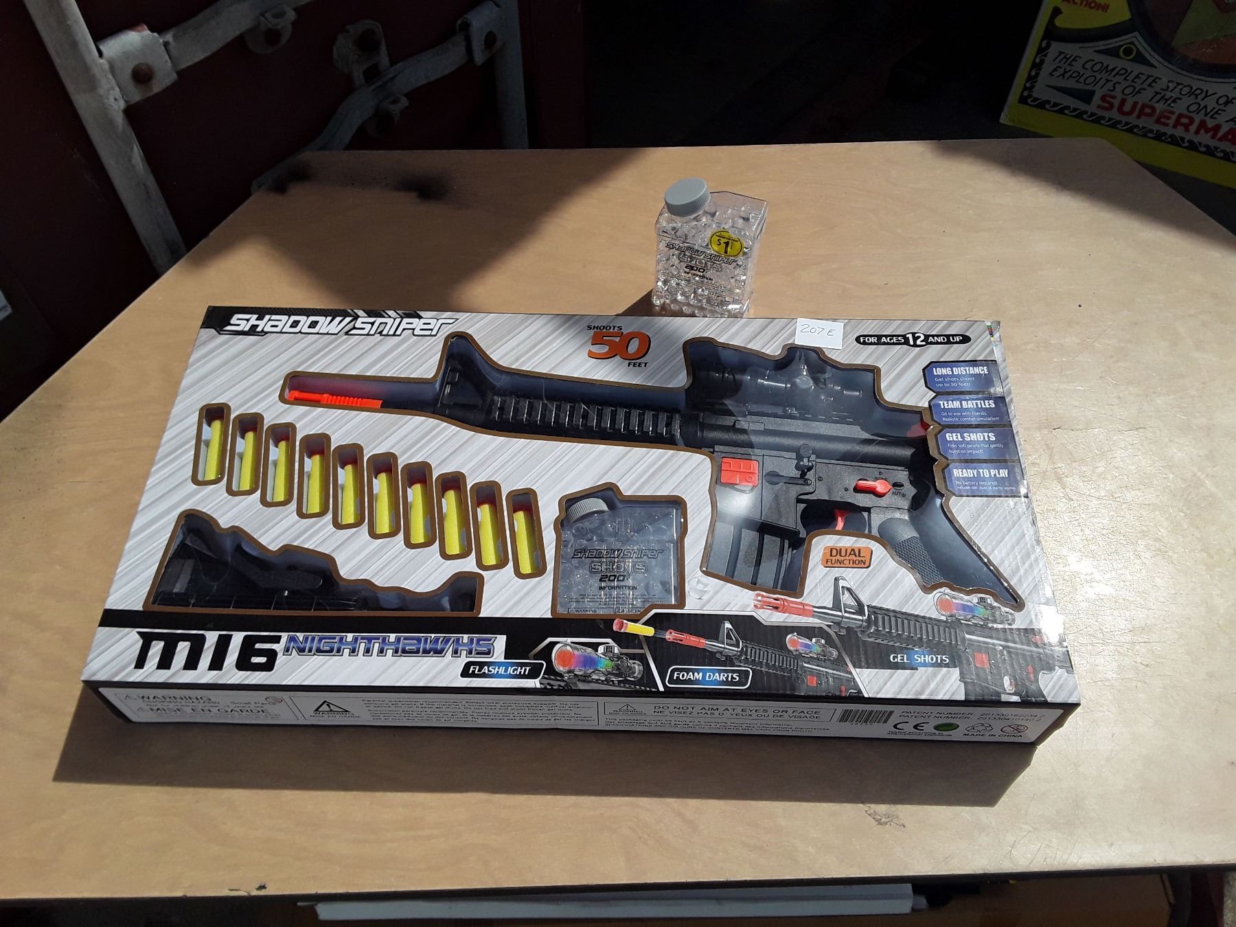 Shadow Sniper M16 Nighthawks Gel Shot Nerf Gun
