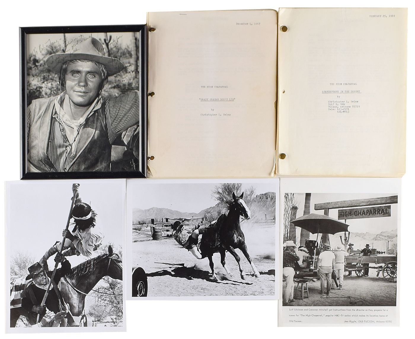 High Chaparral Group: Scripts, Photos, and Signed Mark Slade Photo