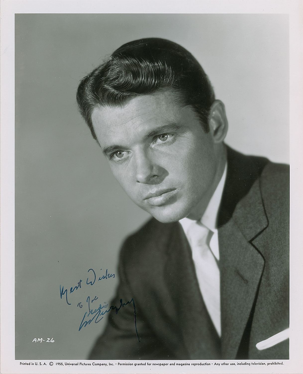Audie Murphy Signed Photograph