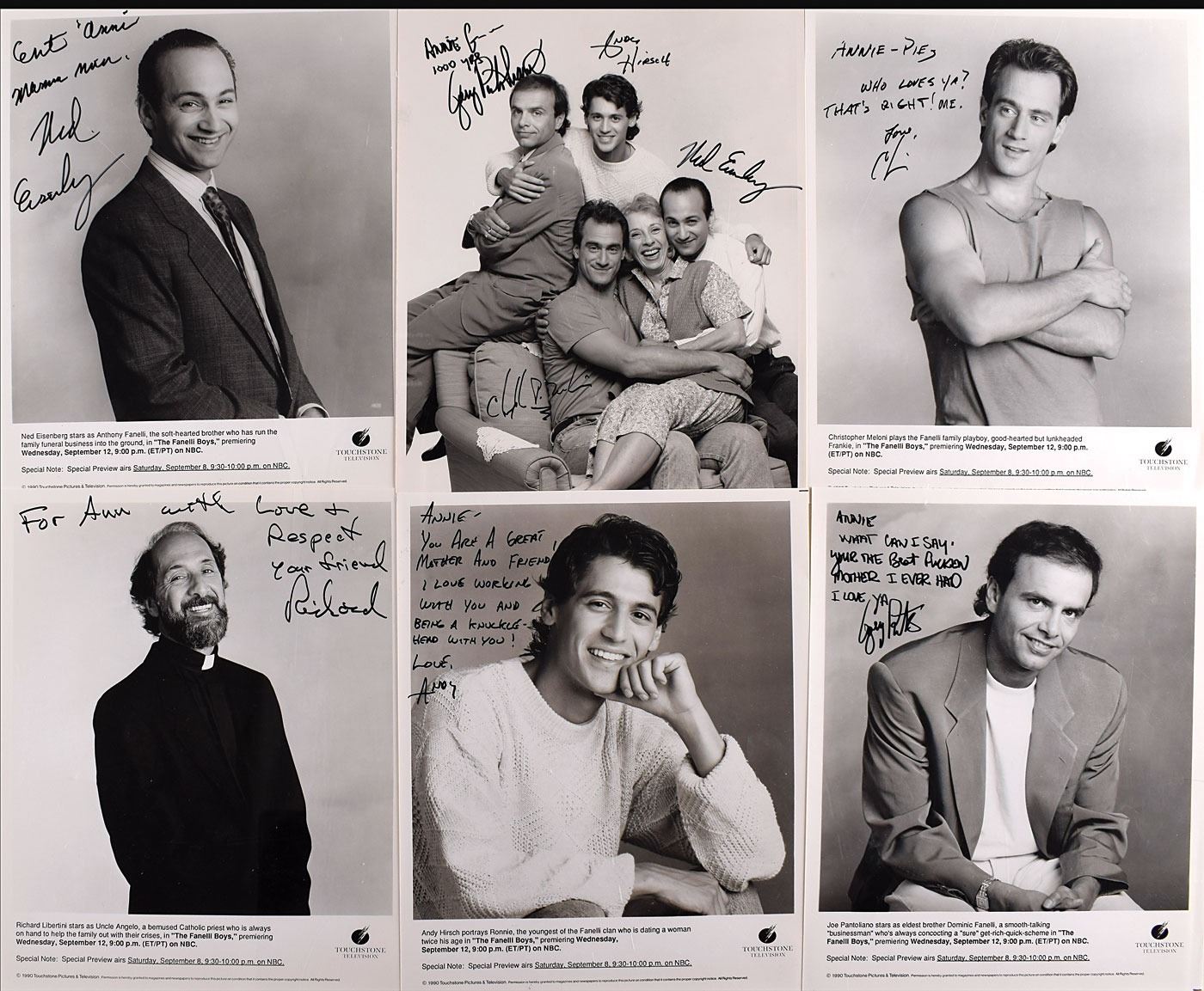 The Fanelli Boys Cast-signed Script and Photographs