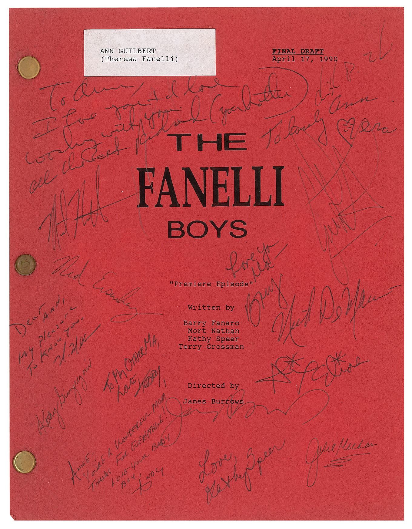 The Fanelli Boys Cast-signed Script and Photographs