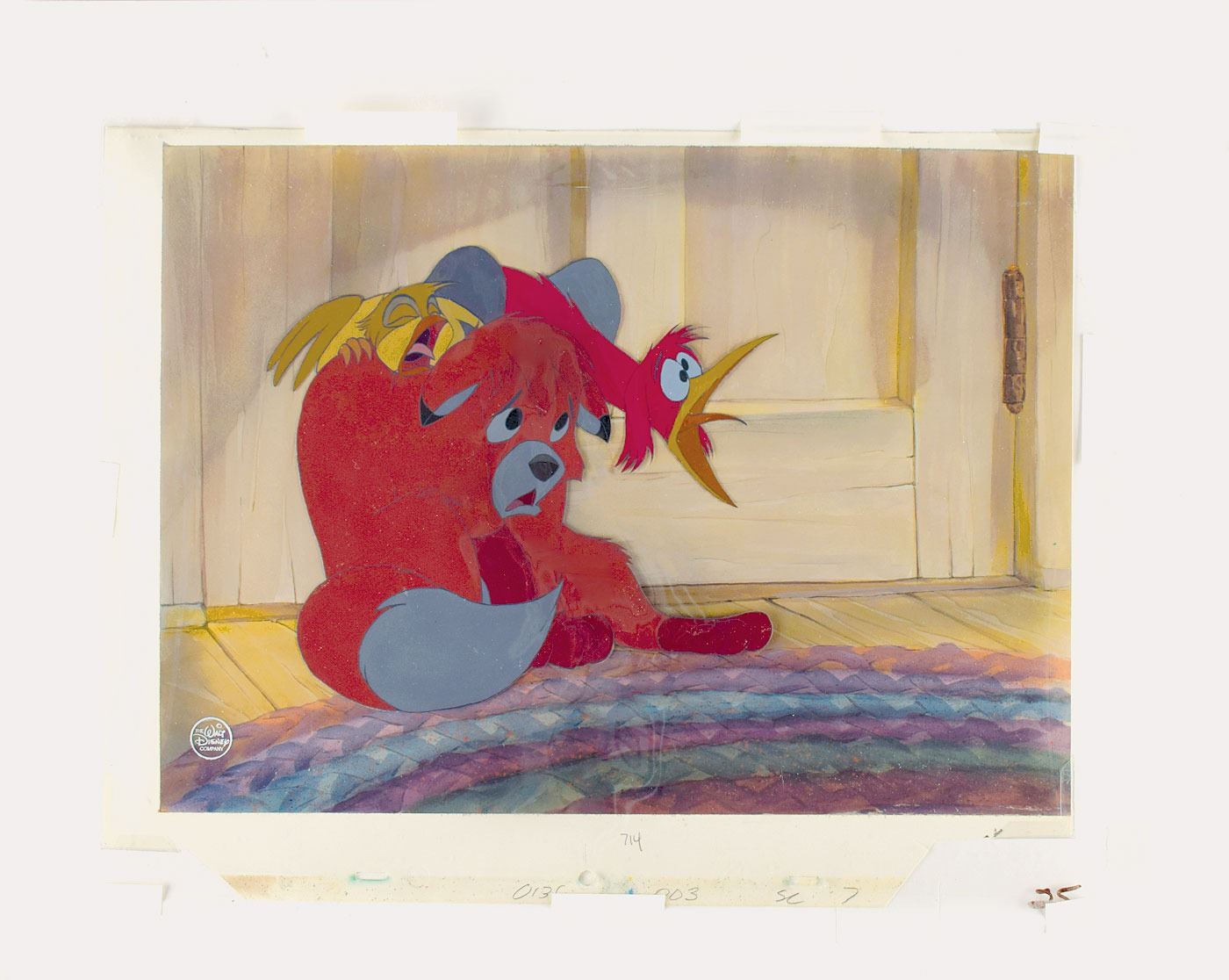 Tod, Boomer, and Dinky production cel and production background from ...