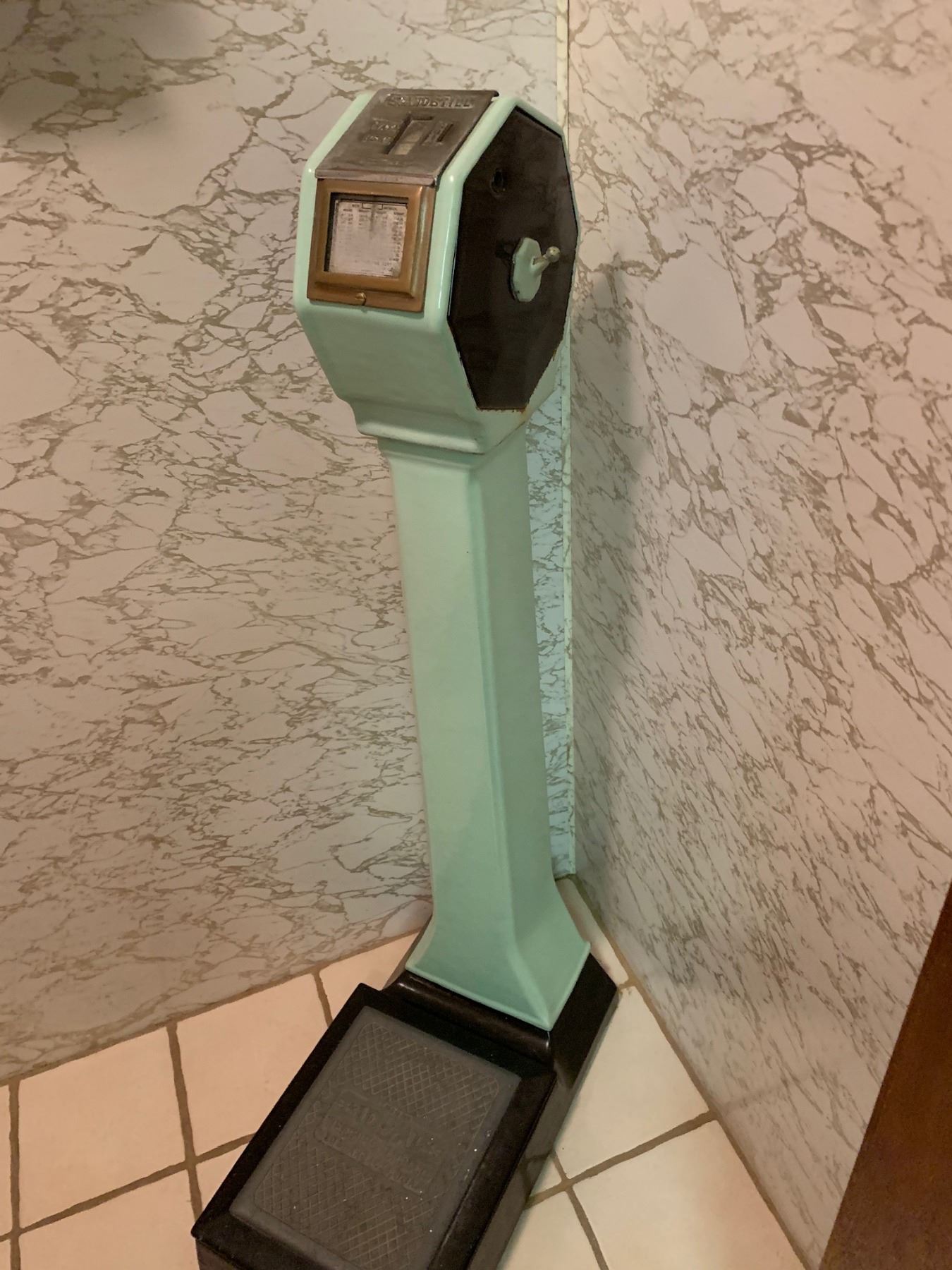 Vintage Coin Operated Stand Still Scale