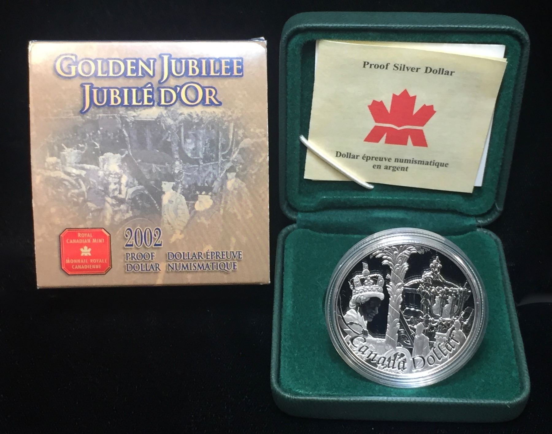2002 Canada $1 Golden Jubilee Proof Silver Dollar
