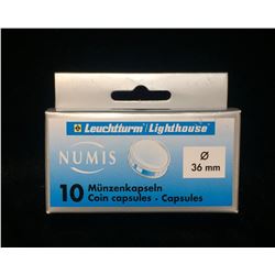 Box of 10x Coin Capsules 36mm