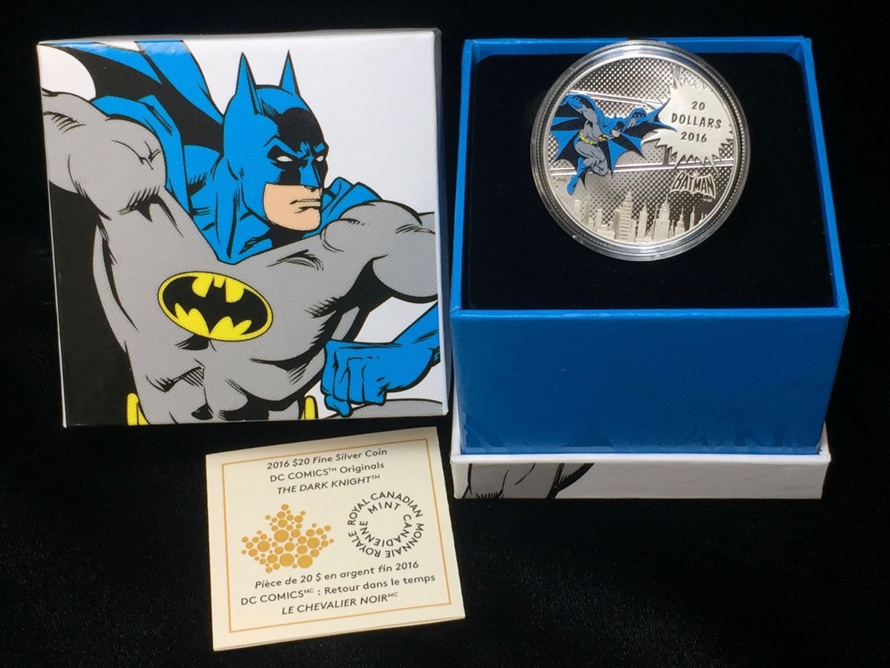 2016 Canada $20 Batman The Dark Knight: DC Comics Originals Coloured ...