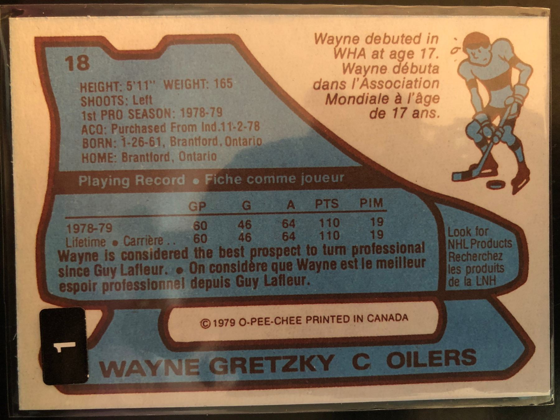 1979-90 O-Pee-Chee Rookie Reprint Wayne Gretzky #18
