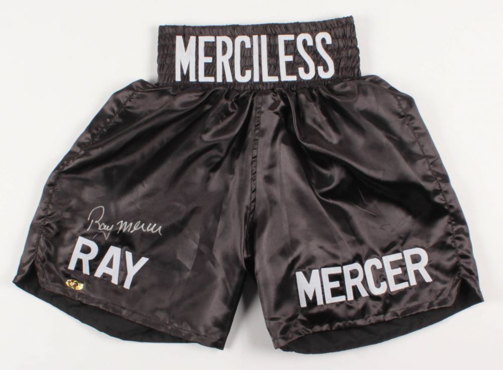 Ray Mercer Signed "Merciless" Boxing Shorts (MAB Hologram)