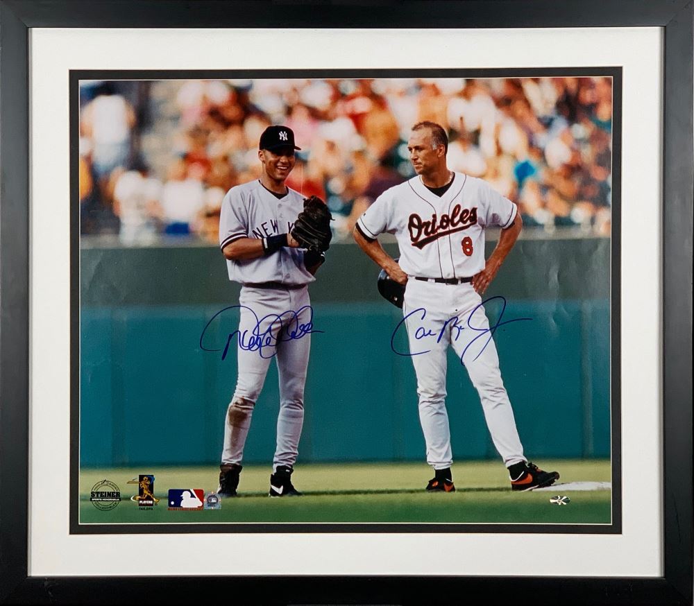 Derek Jeter Cal Ripken Jr. Signed 20x24 Custom Framed Photo (JSA LOA ...